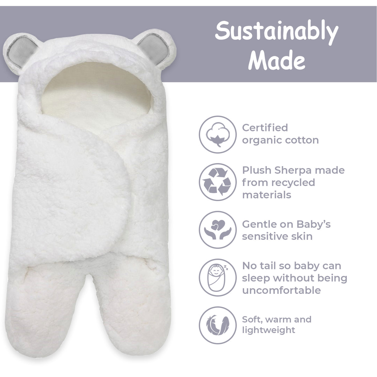 Cute Bear Organic Newborn Swaddle Wrap - Ideal Baby Registry / Shower ...